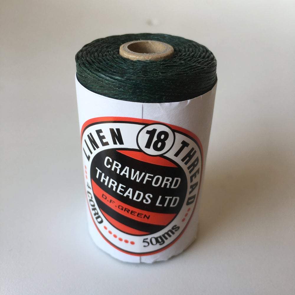 Waxed Linen Thread - Dark Forest Green 100m - The Raffia Connection